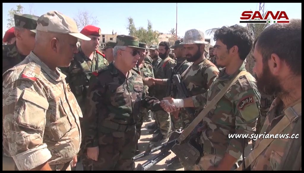 SAA Chief of Staff Raises Syrian Flag over As-Sukhnah