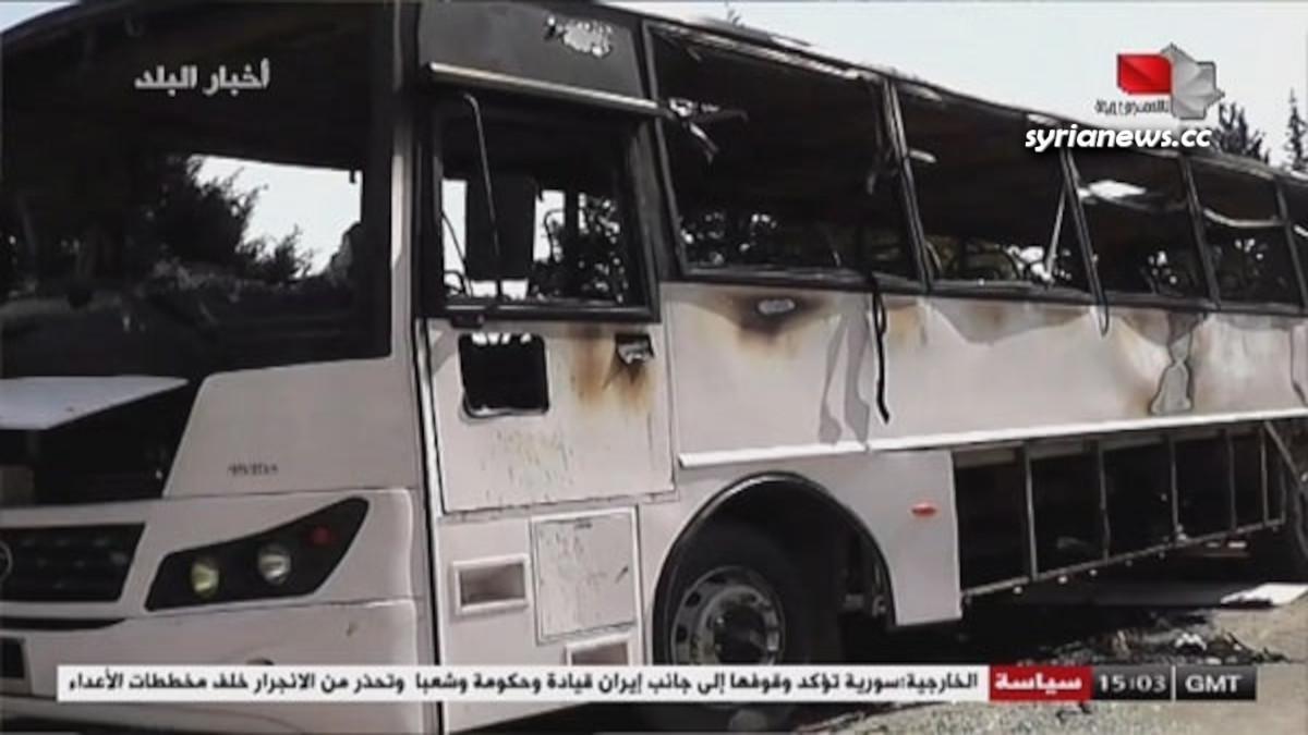 US's ISIS Blow up Syrian Military Bus Killing and Injuring Dozens