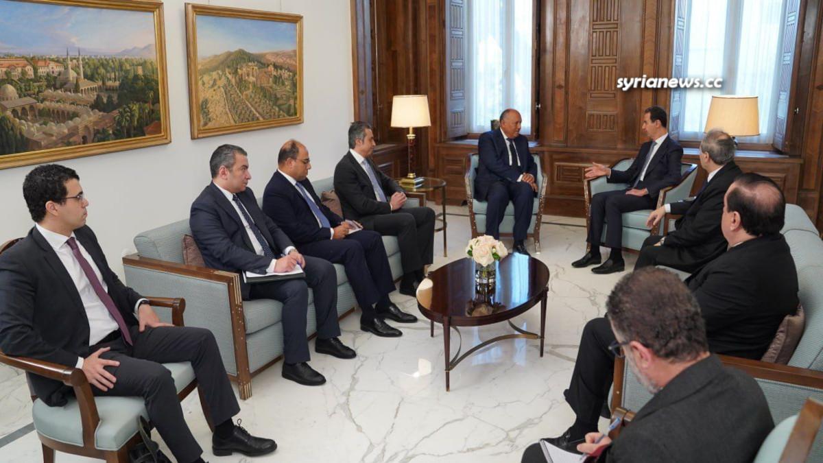 Egyptian FM Delivers a Message to President Assad from El-Sisi