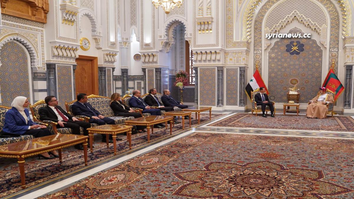 President Assad Holds a Summit with Sultan of Oman Bin Tariq