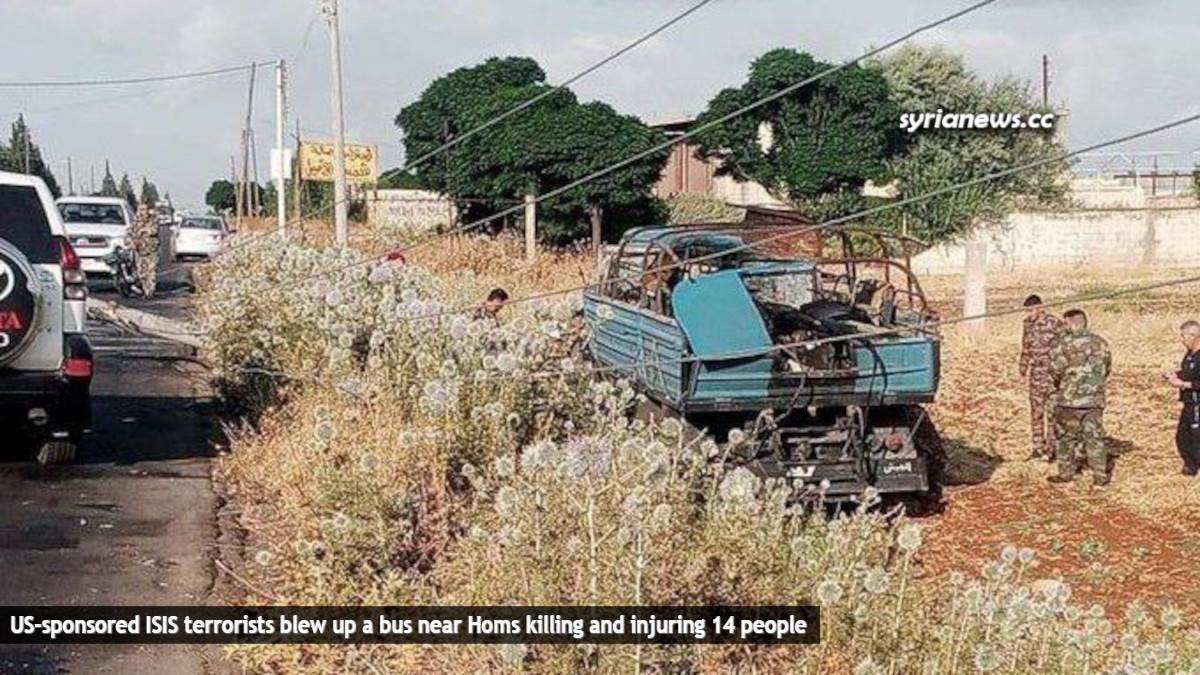 US Terrorists Blow up a Bus in Homs Killing and Injuring 14