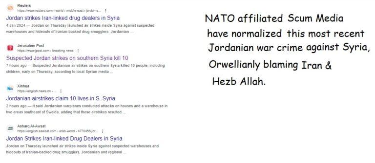 NATO Ally Jordan New War Crime against Syria: Ten Murdered
